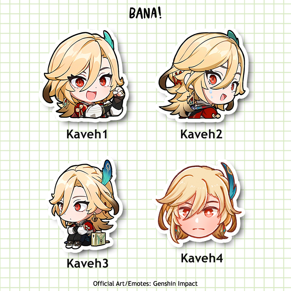 Jual Stiker KAVEH Genshin Impact Sticker Vinyl Waterproof Bijian | BANA ...