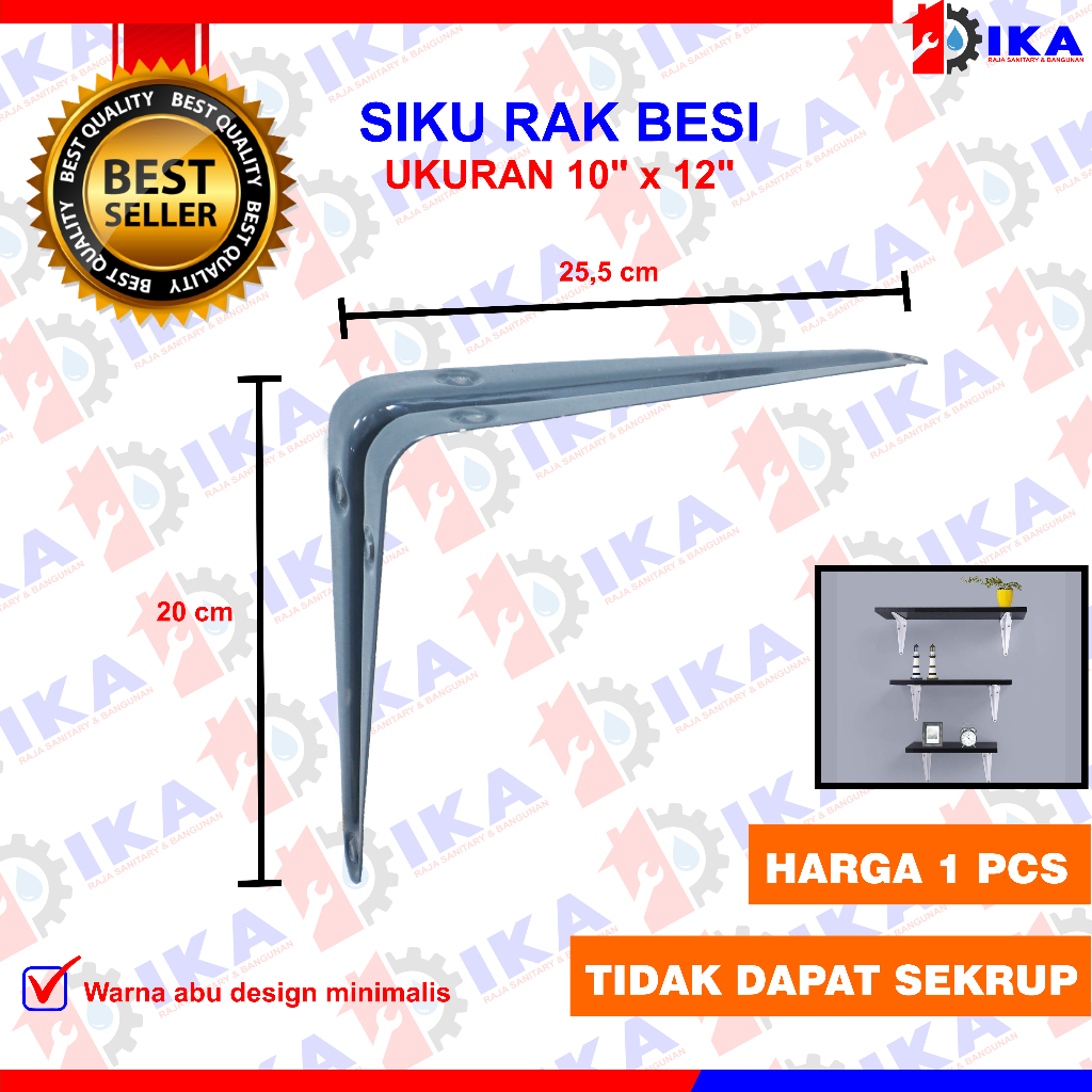 Jual Siku Besi L Penyangga Rak Dinding Breket Shelf Bracket PREMIUM ...