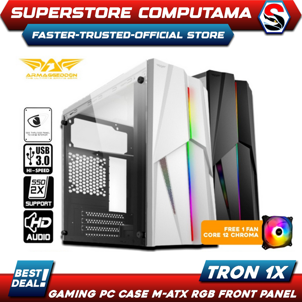 Jual Casing PC Armaggeddon TRON 1X |M-ATX |RGB Front Panel | Shopee ...