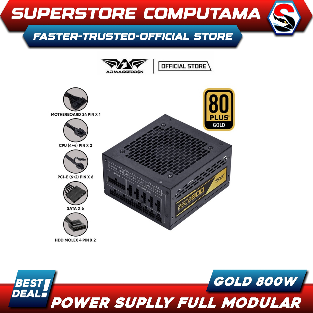 Jual Power Supply Armaggeddon Voltron Gold 800 Modular PSU 80+ Gold | Shopee Indonesia