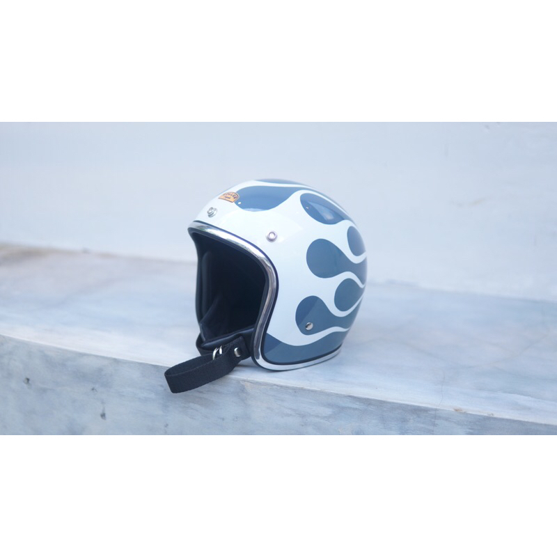 Jual Helm slim head 500tx custom flame | Shopee Indonesia