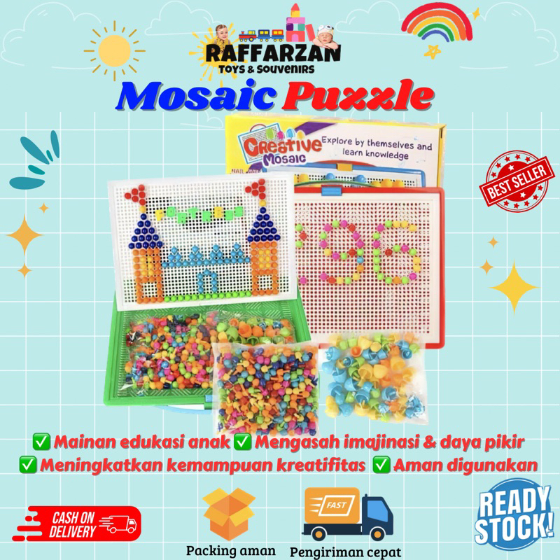 Jual Mainan Edukasi Anak Papan Puzzle Mosaic Puzzle Mozaik Susun Puzzle ...