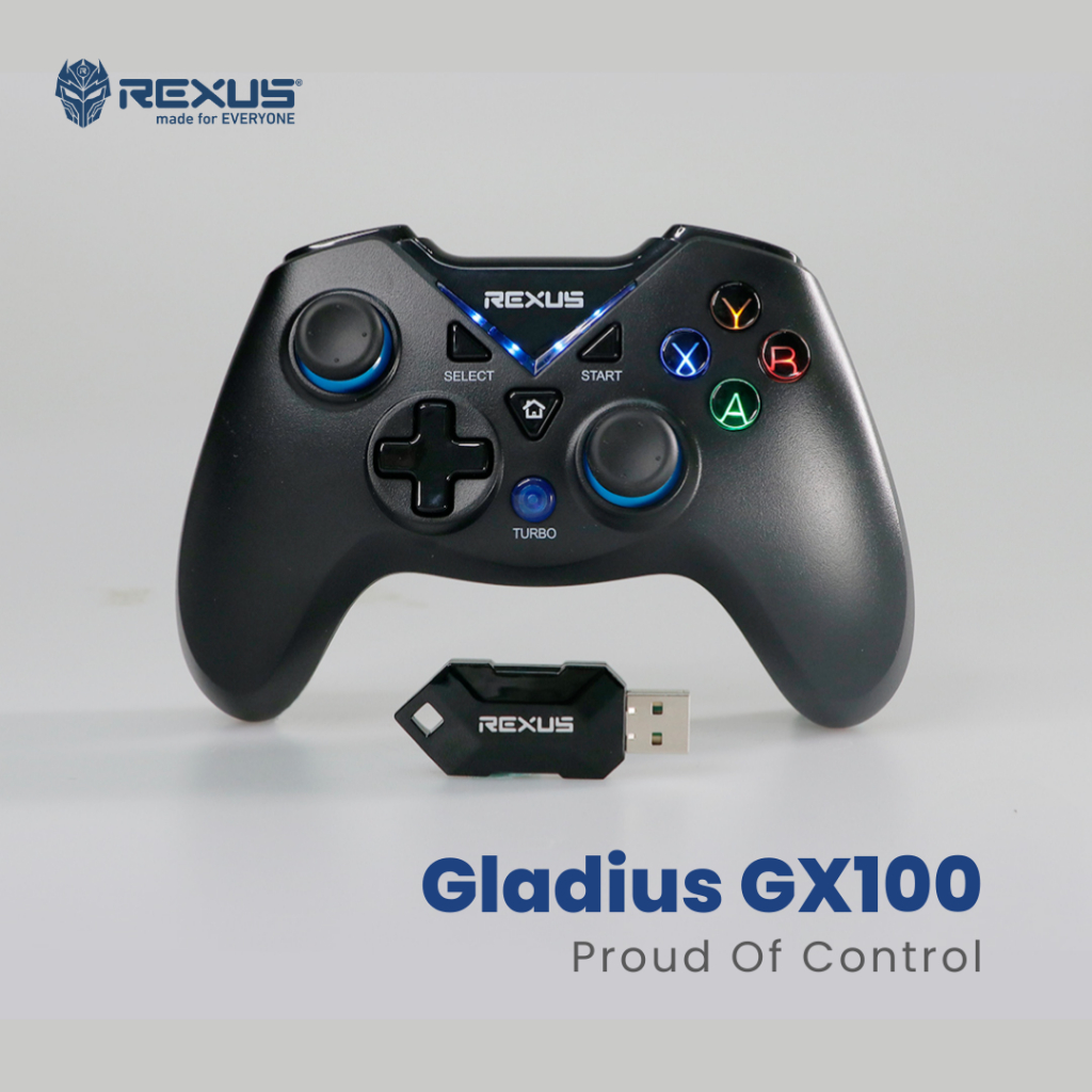 Jual GAMEPAD REXUS GLADIUS GX100 WIRELESS SUPPORT FOR ANDROID, PC, PS3 ...
