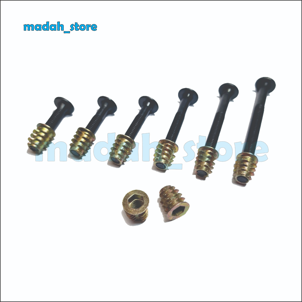 Jual Baut JCBC M6 panjang 3 - 5 cm dan Mur Nanas OD (13mm) | Shopee Indonesia