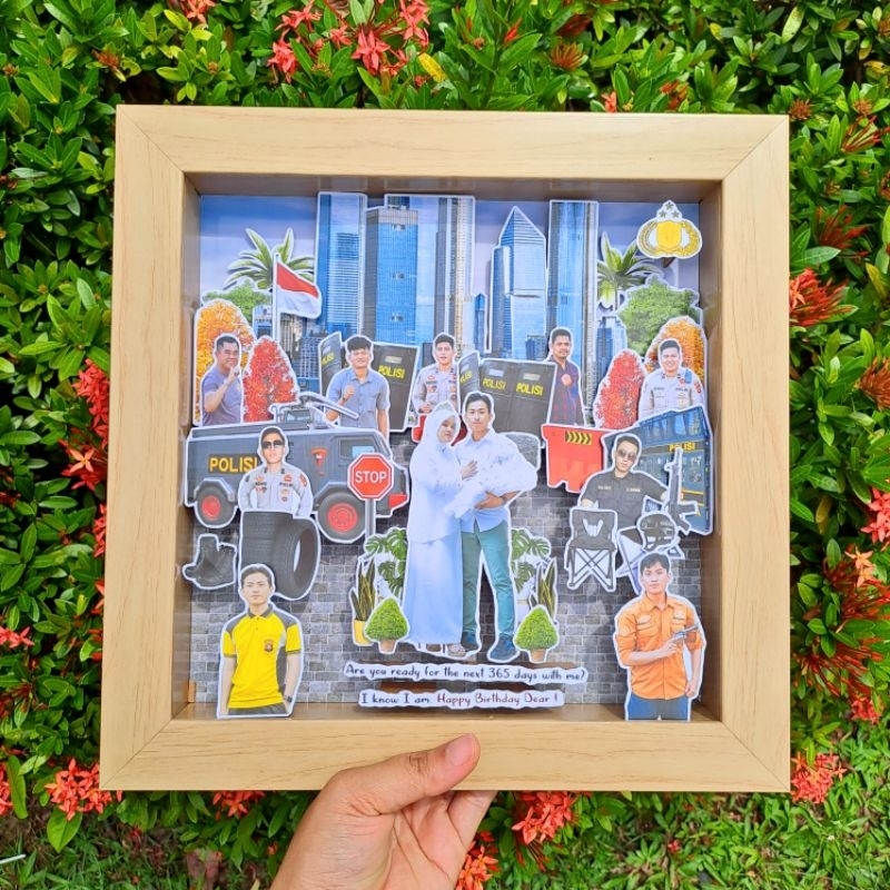 Jual POP UP FRAME 3D - Ukuran 25x25 cm Bebas Desain | Shopee Indonesia