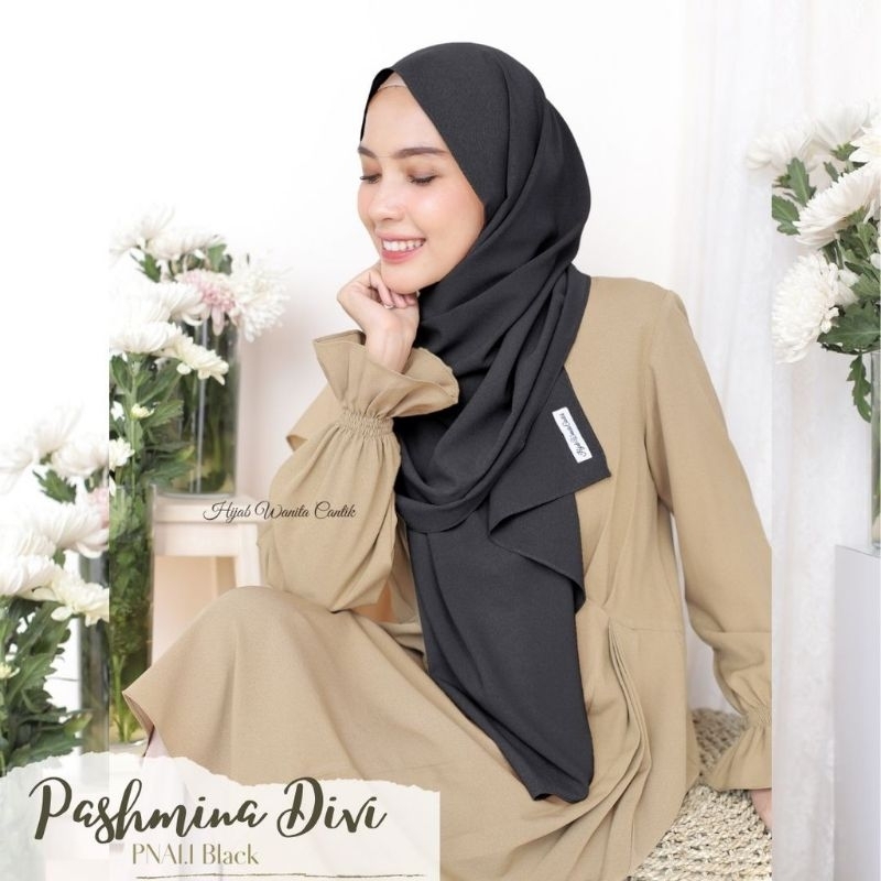 Jual Hijabwanitacantik Pashmina Divi Pasmina Black Hijab Hitam New ...