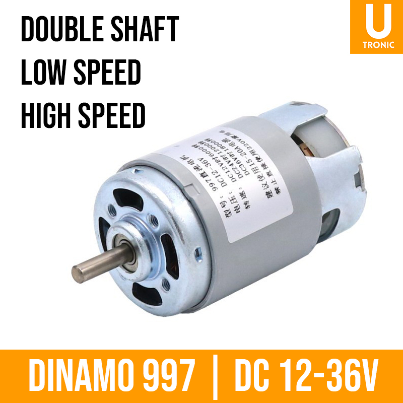 Jual Dinamo Motor DC 997 Double Shaft, High Speed, Low Speed 12V-36V ...