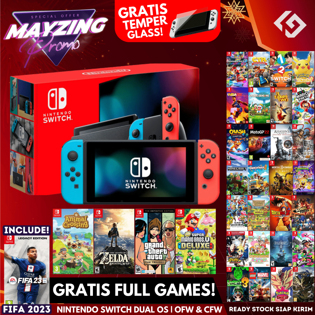 Jual Nintendo Switch V2 CFW /Full Games /Nintendo /128GB /256GB /512GB ...