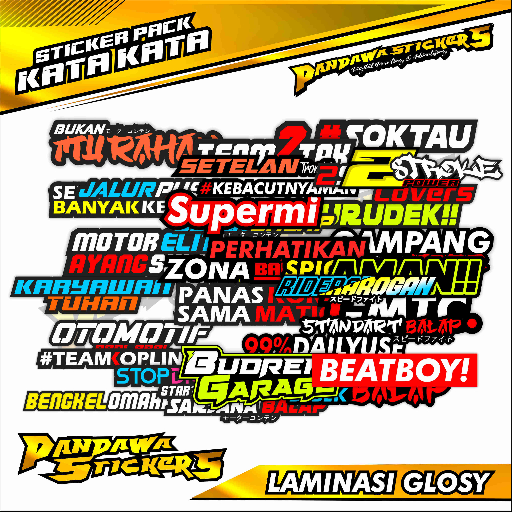 Jual STIKER PACK KATA KATA RACING / STIKER RACING TERBARU / STIKER MOTOR / STIKER HELM / STIKER ...
