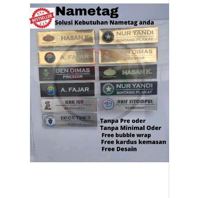 Jual Name Tag Pns | Name Tag | Peniti | Magnet | Akrilik Coating Custom ...
