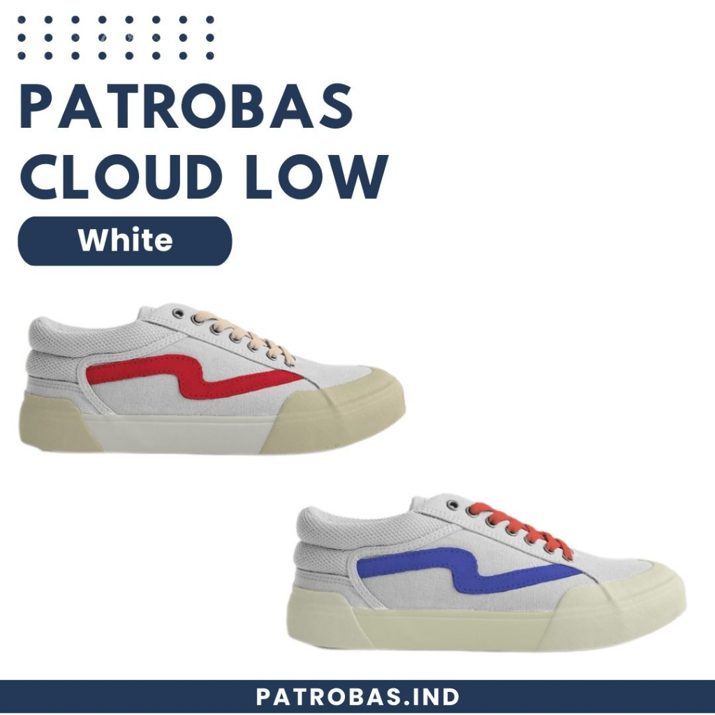Jual PATROBAS Cloud Low White Red Blue Original Sepatu Patrobas Jawa ...