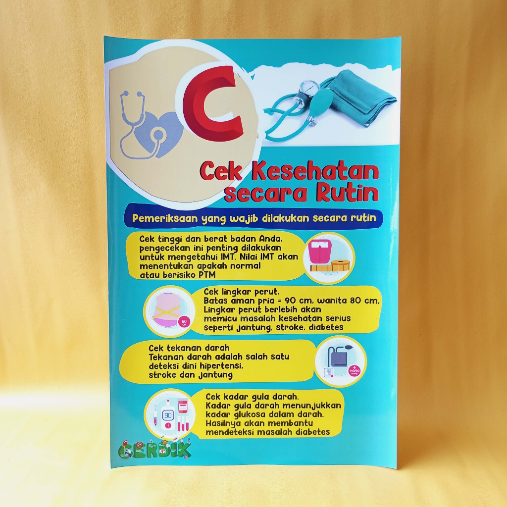 Jual Poster CERDIK | Poster Cek Kesehatan Secara Rutin | Poster ...