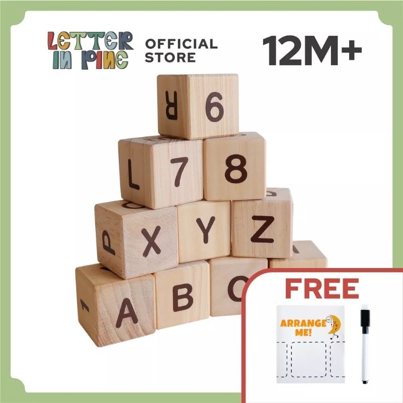 Jual LETTER IN PINE-New Alphabet&Number Blocks | Shopee Indonesia