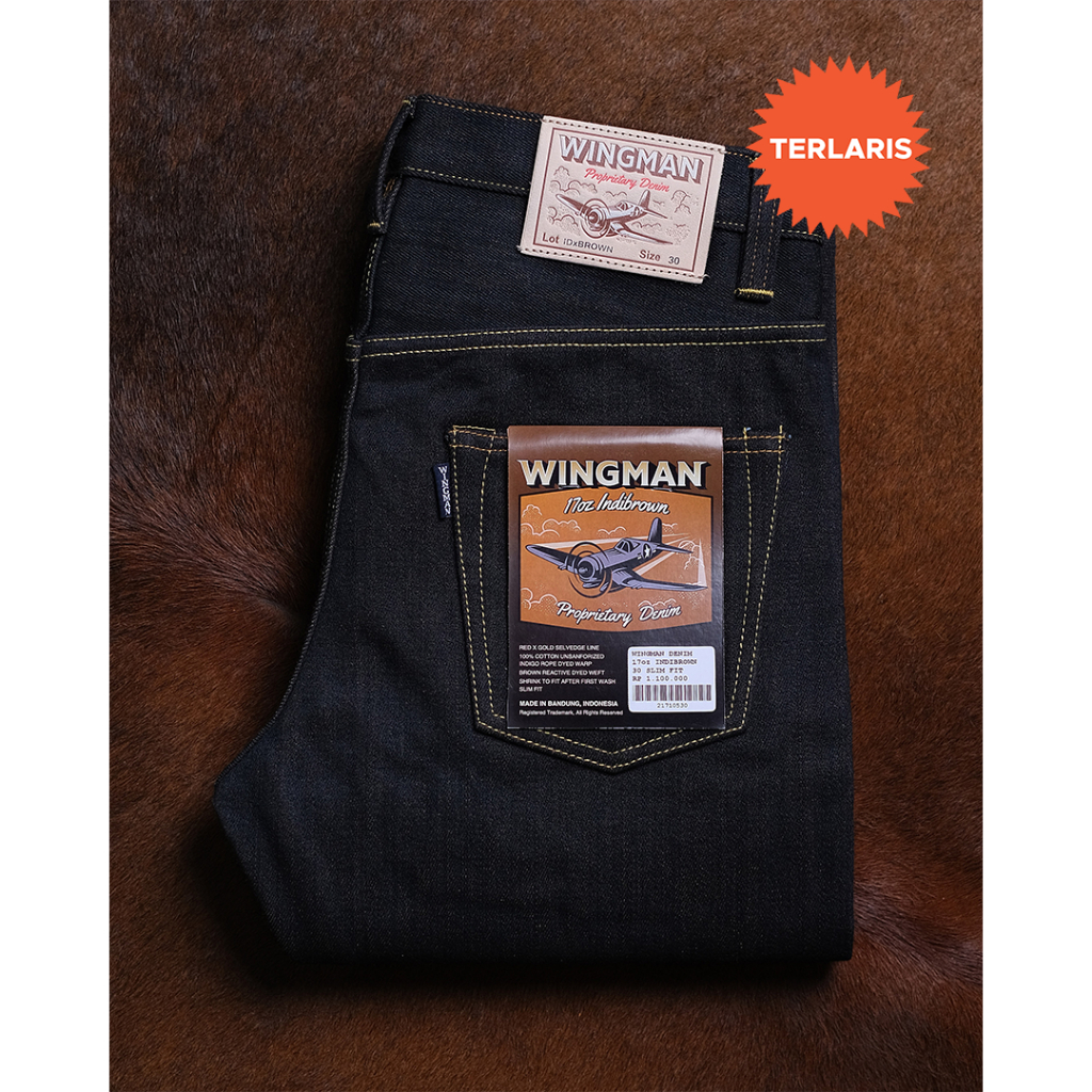 Jual WINGMAN DENIM - INDIBROWN 17oz | Shopee Indonesia