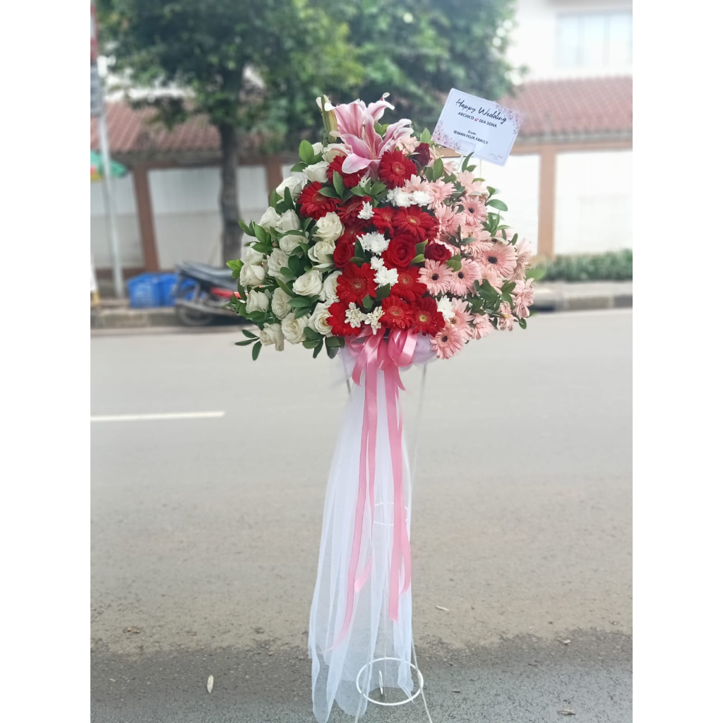Jual Standing Fresh Flowers bunga wedding standing congratulations ...