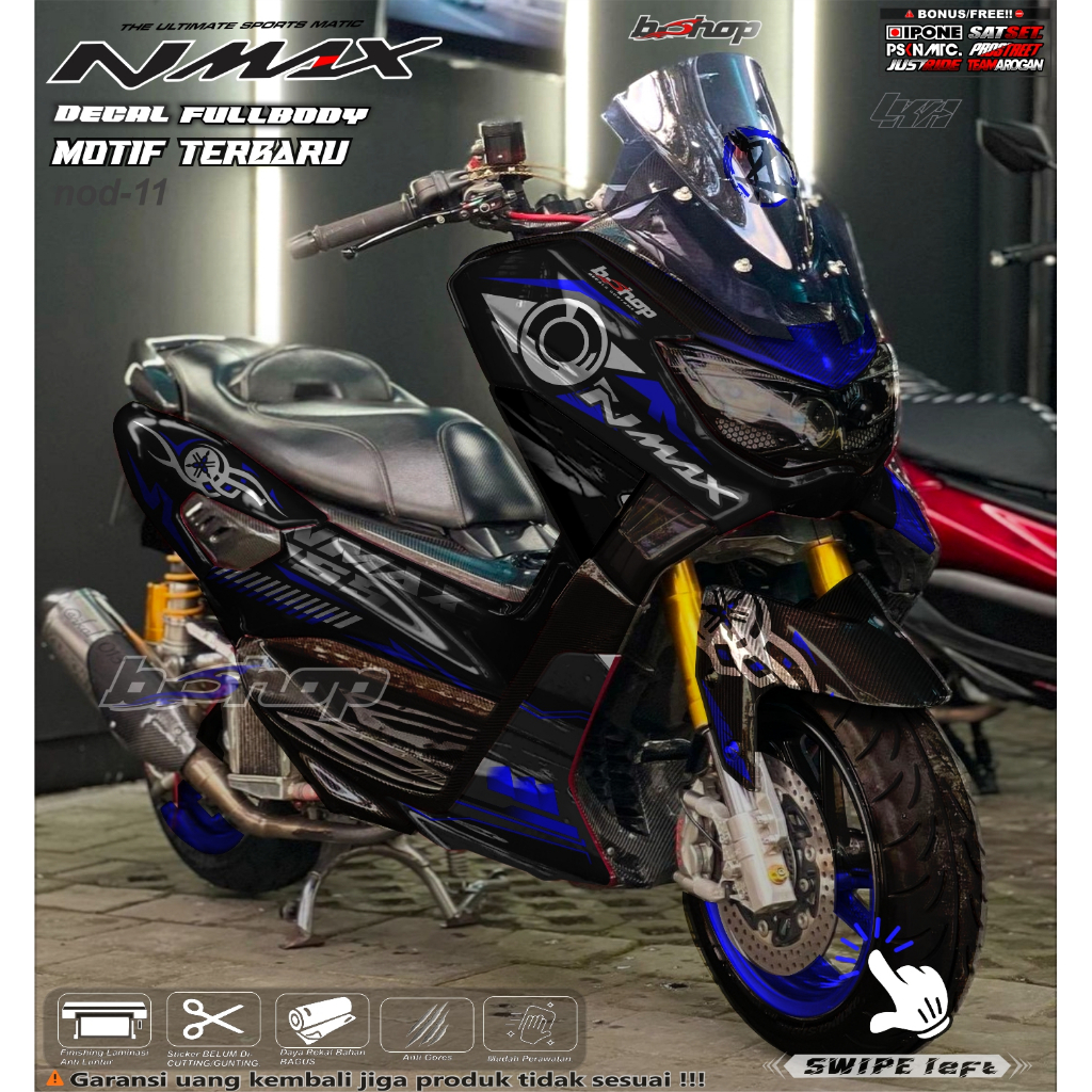 Jual Decal sticker nmax 2015 - 2019 motif grafis terbaru Bishop sticker ...