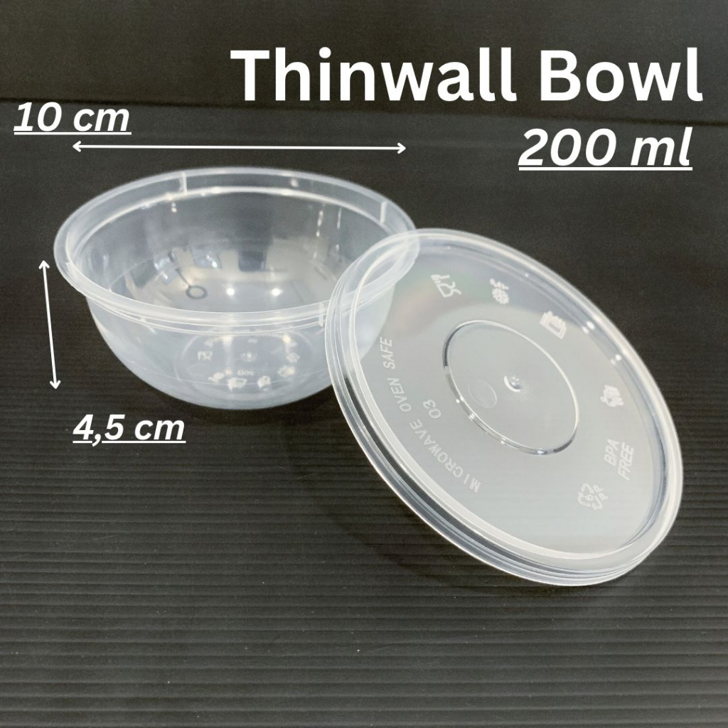 Jual Thinwall Bowl 200 ml / Mangkok Makan Plastik 200ml | Shopee Indonesia