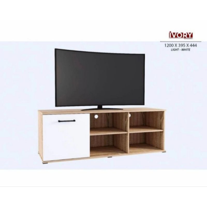Jual Rak Tv Panel Ivory Timore Kayu particle Board | Shopee Indonesia