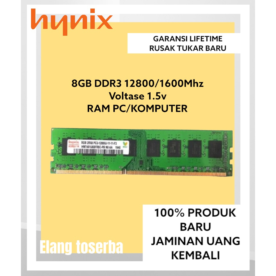 Jual MEMORY RAM HYNIX DDR3 8GB 1600 MHz PC12800 RAM PC LONGDIMM ORIGINAL DDR3 8GB | Shopee Indonesia