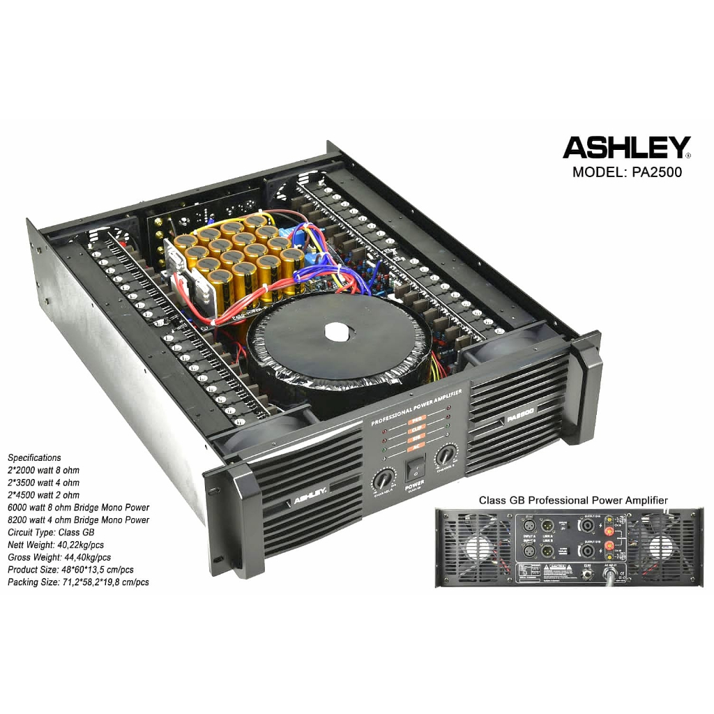 Jual Power Ashley PA 2500 PA2500 PA-2500 Amplifier Class GB Original ...