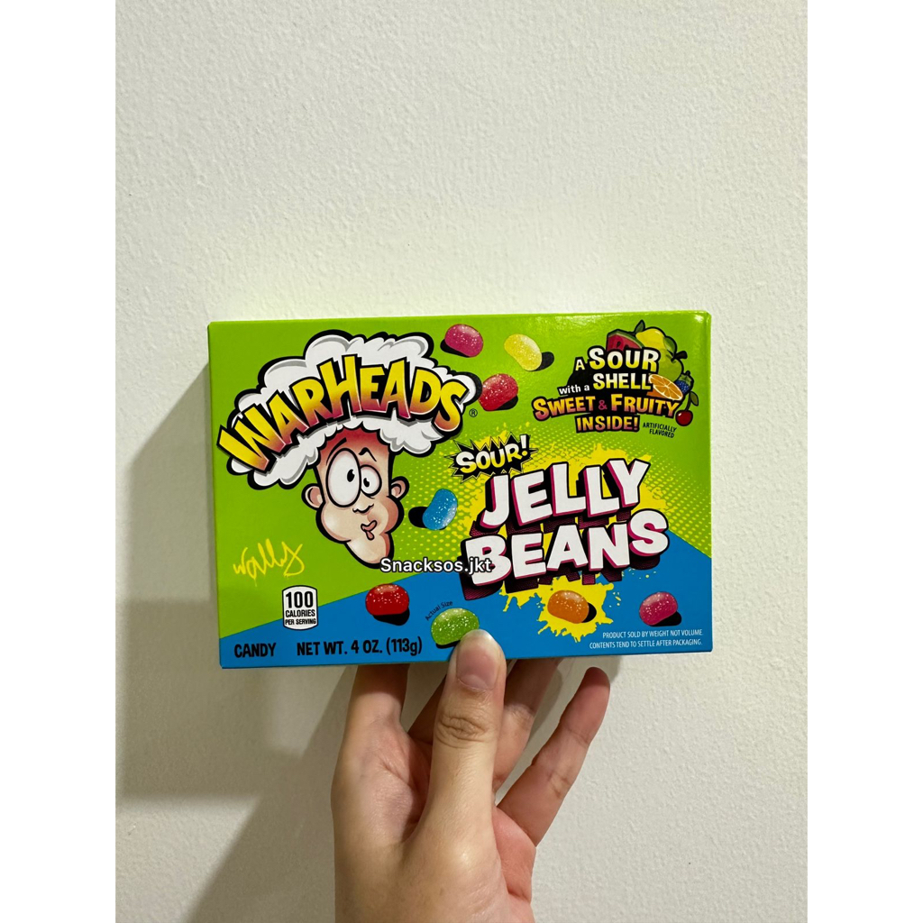 Jual WARHEADS JELLY BEANS SOUR WITH SHELL SWEET & FRUITY INSIDE ...