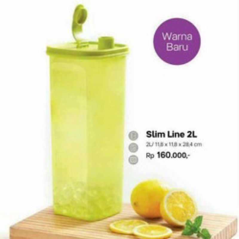 Jual Tupperware Slim LINE Teko Pitcher Tempat Minum 2 L | Shopee Indonesia