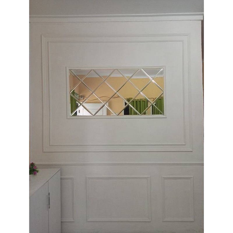 Jual Paket Set Kaca Cermin Moulding 105CM X 42CM Termurah COD/Kaca ...