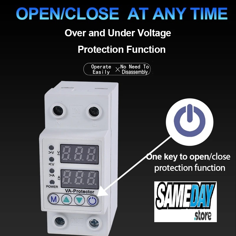 Jual OVER UNDER VOLTAGE PROTECTION Digital MCB DIn Rail 220V 40A ...