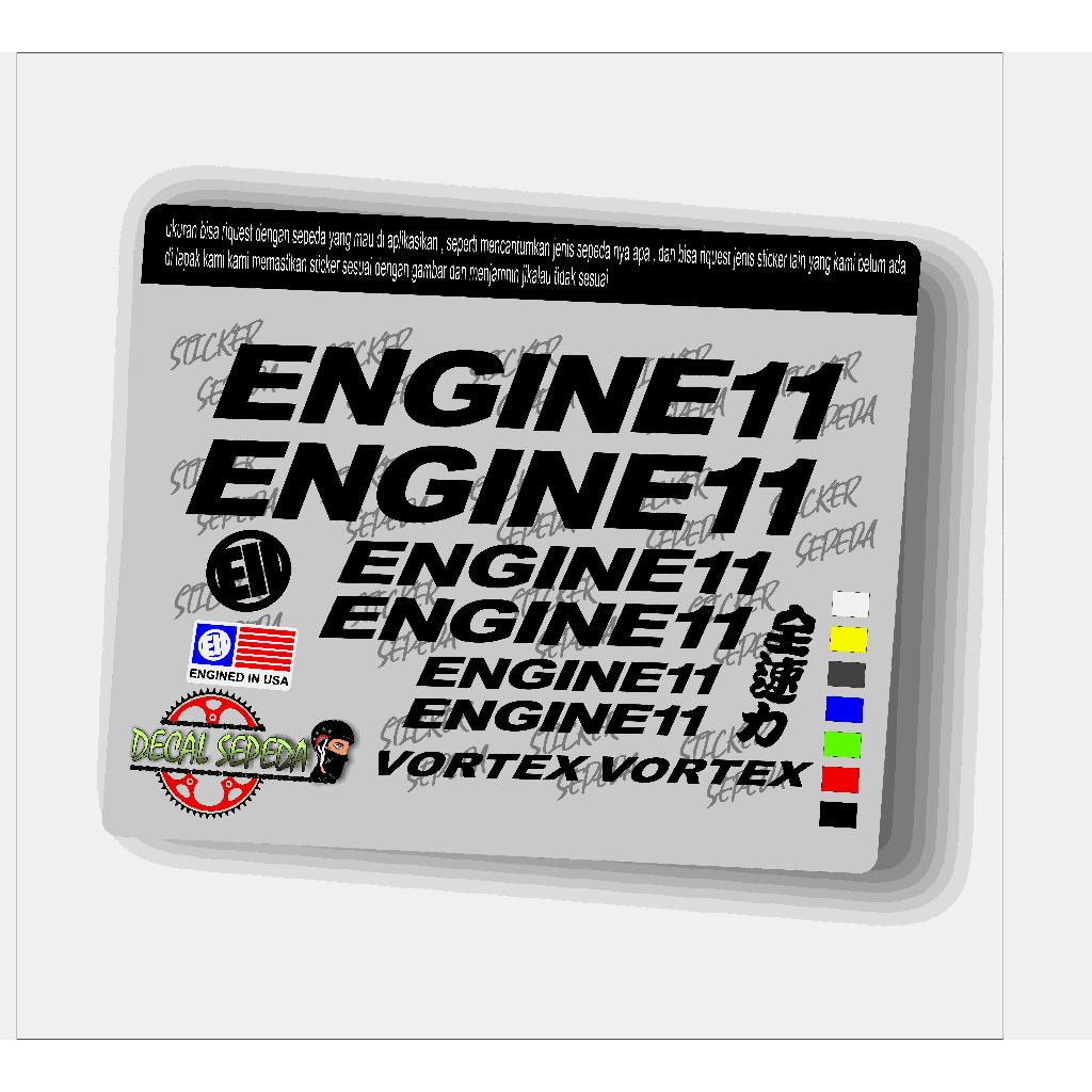 Jual decal sepeda engine - sticker fixegear engine cutting | Shopee ...