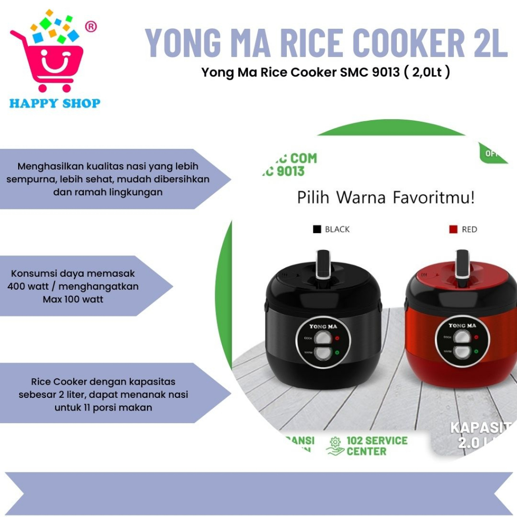 Jual Yong Ma Rice Cooker SMC 9013 ( 2,0Lt ) | Shopee Indonesia