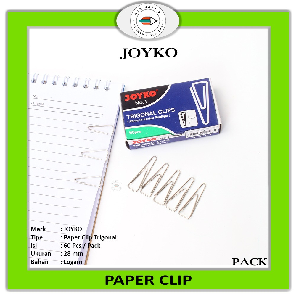 Jual JOYKO - Klip Kertas No.1 Trigonal Trigonal Paper Clip - PACK ...