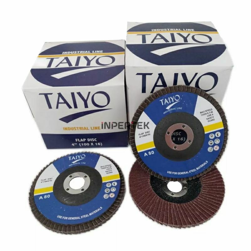 Jual Flap Disc Amplas Tumpuk TAIYO INDUSTRIAL LINE 4" (100x16) All Grit ...