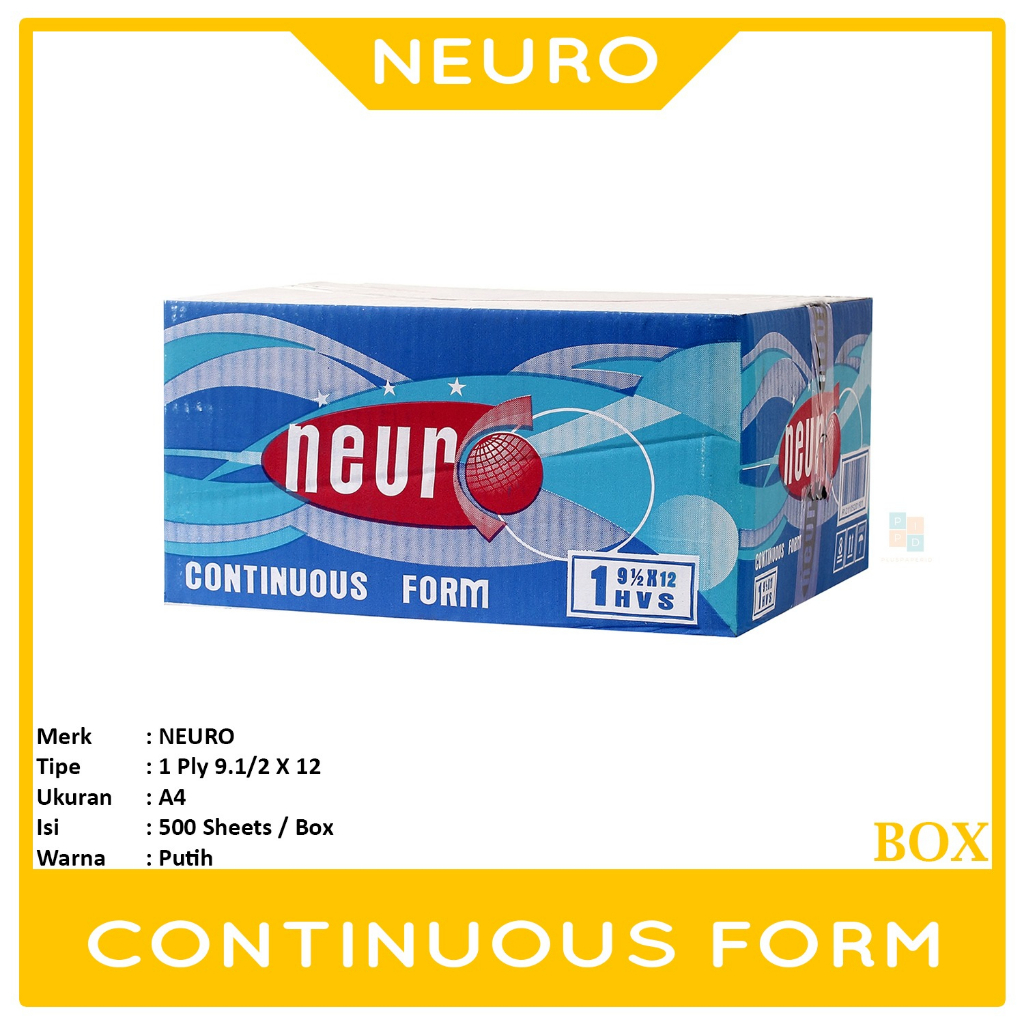 Jual NEURO - Continous Form 1 Ply 91/2 x 12 ( A4 ) Ncr - Box | Shopee ...