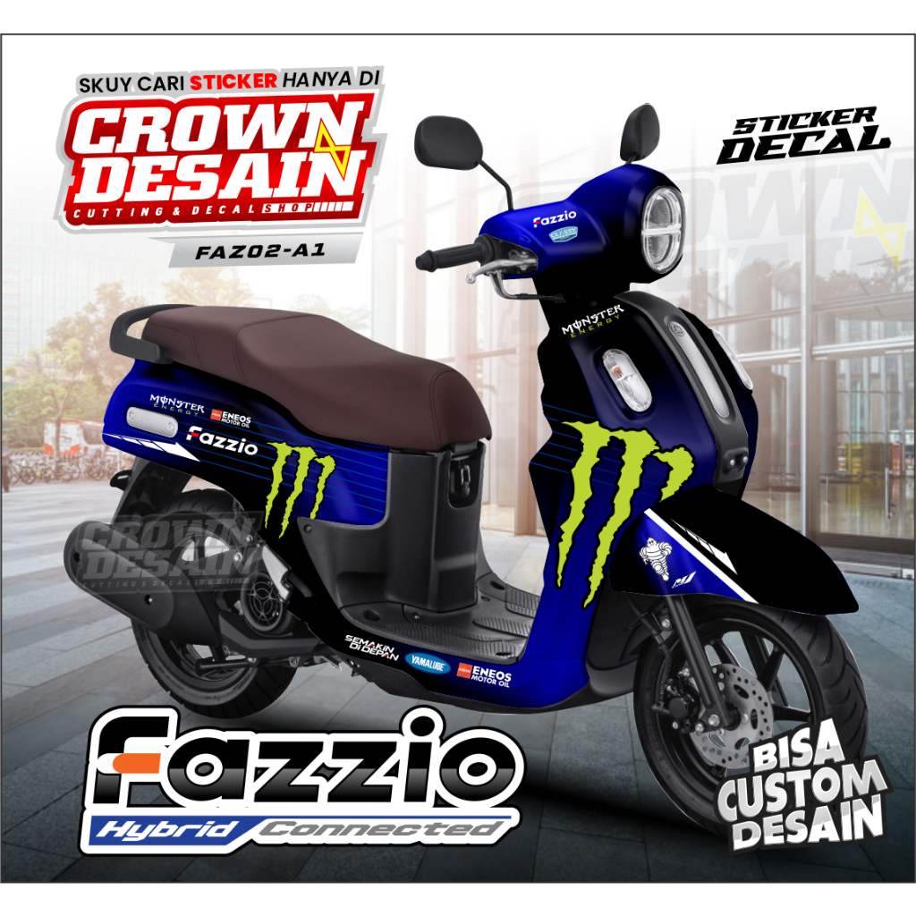 Jual Sticker Decal Yamaha FAZZIO 2022 Fullbody - Stiker FAZZIO Classy Striping Full body Dekal ...