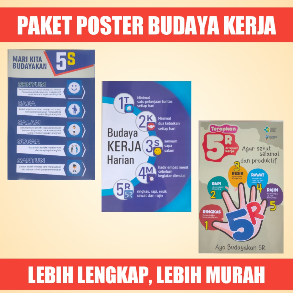 Jual Termurah!!! Paket Poster Budaya Kerja Harian - Combo Hemat ...