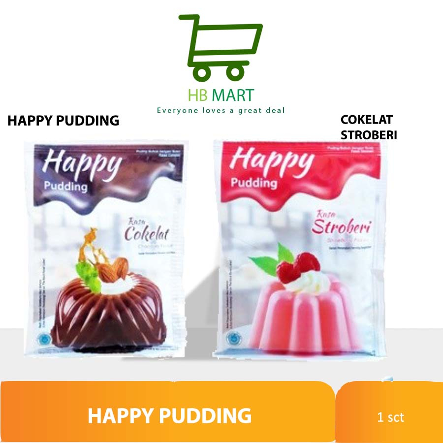 Jual HAPPY PUDING COKLAT STROBERI 60 GRAM PUDDING DESSERT ECERAN SACHET ...