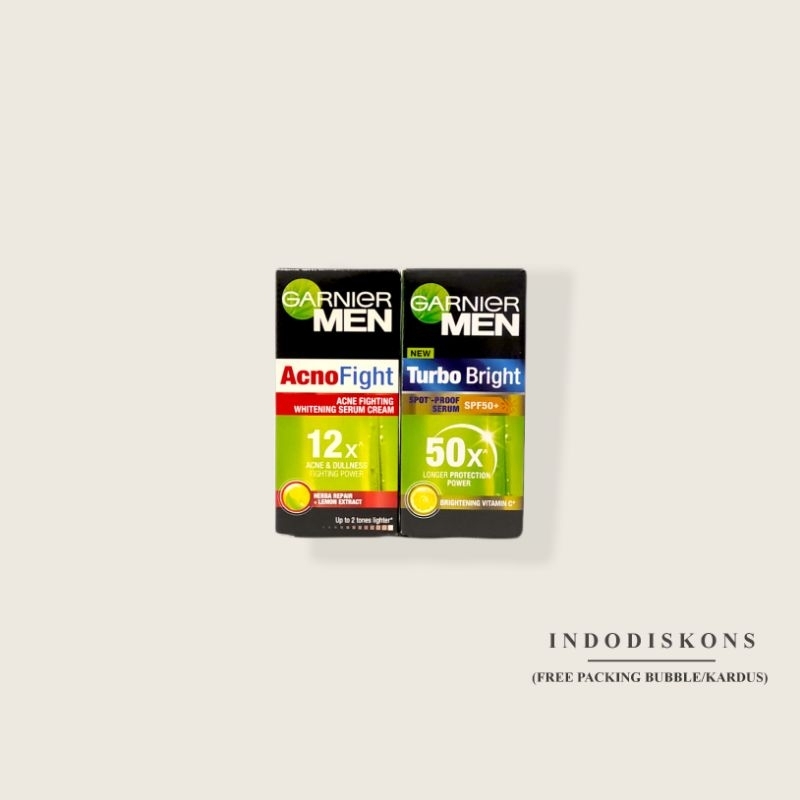 Jual Garnier Men Acno Fight & Turbo Bright Serum Cream | Shopee Indonesia