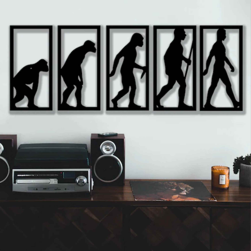 Jual Hiasan dinding isi set isi 5 panel (HUMAN EVOLUTION PROCES)/HIASAN ...