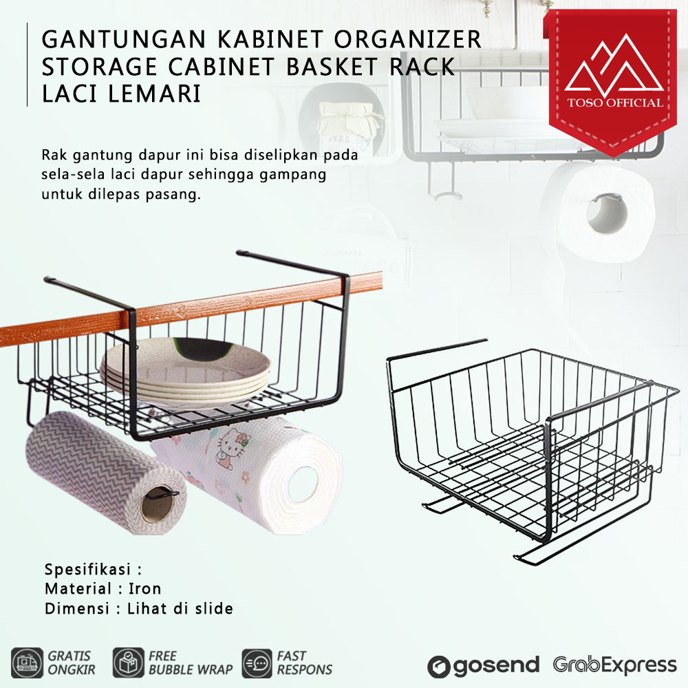 Jual GANTUNGAN KABINET ORGANIZER STORAGE CABINET BASKET RACK LACI ...