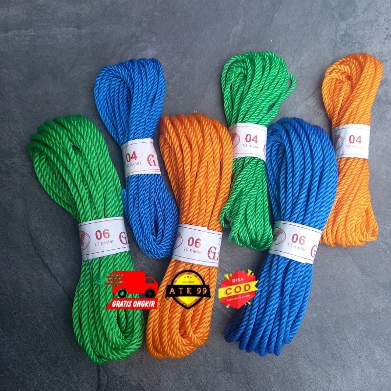 Jual isi 5 Pcs Tali TAMBANG 10 meter/tali jemuran/senar/tali skyping ...