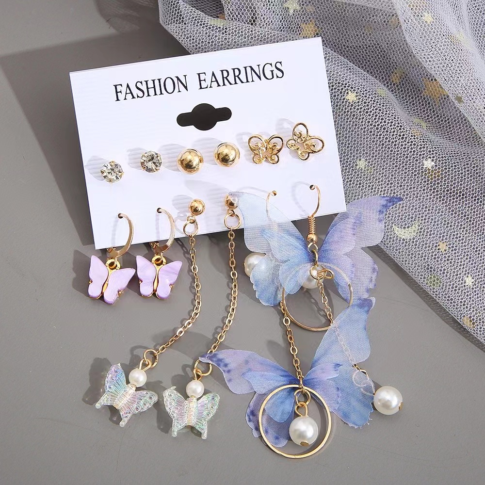 Jual Miss curiosity Set Anting Hoop Desain Hati Butterfly Duck Drop ...