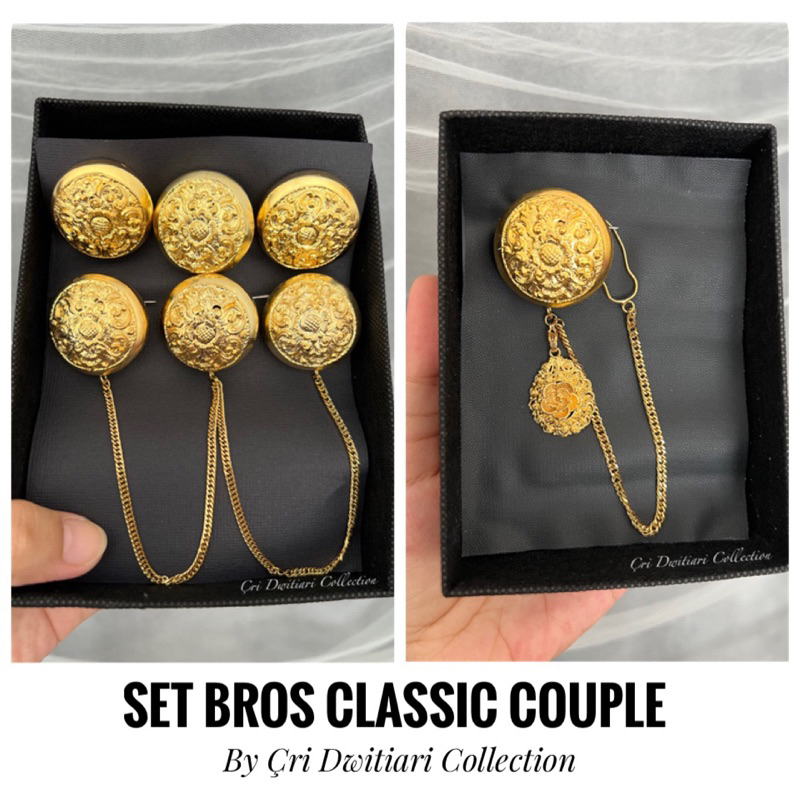 Jual Bros Bulat Klasik Pasangan Semi Tatahan/ Bros Classic Couple/ Bros ...