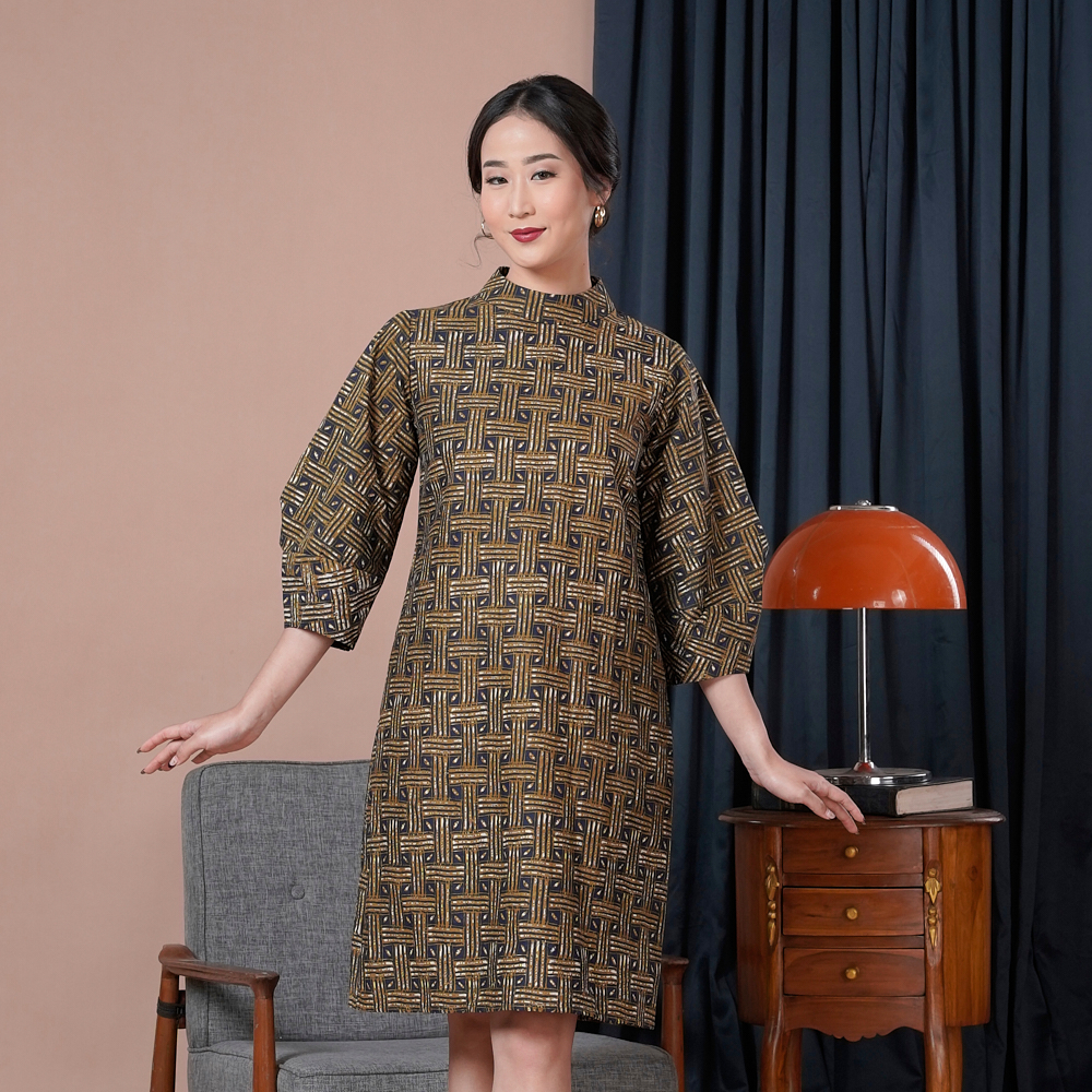 Jual NONA RARA - Lesi Indigo D0406, Baju Batik Kasual Modern | Shopee ...