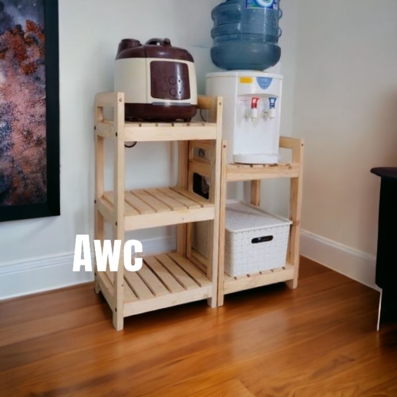 Jual Rak dispenser / rak rice cooker / rak akuarium / rak kayu susun 3 ...