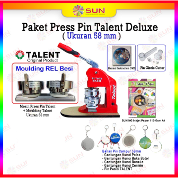Jual Paket Alat Mesin Press Pin Talent Deluxe 44mm / 58mm / Peniti 75mm ...
