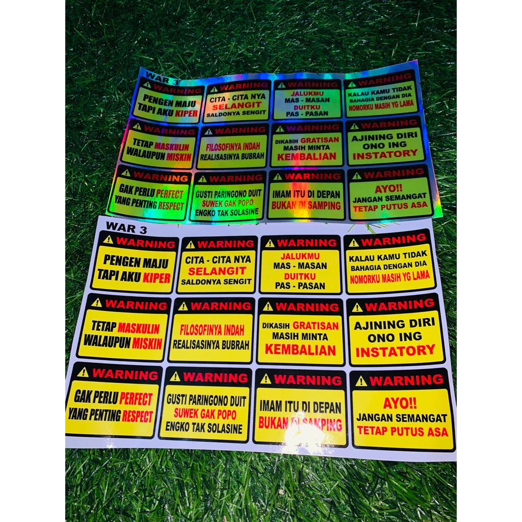 Jual STIKER WARNING STICKER CAUTION SETIKER KATA KATA LUCU kode War 3 | Shopee Indonesia