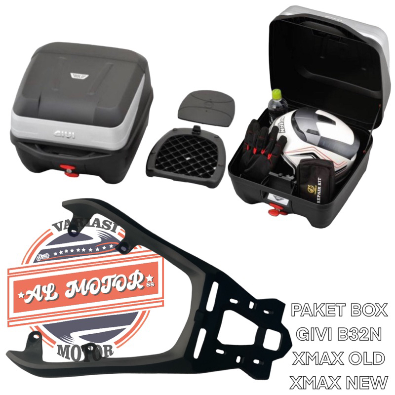 Jual Paketan box givi B32N dan Breket box xmax old Dudukan box xmax new ...