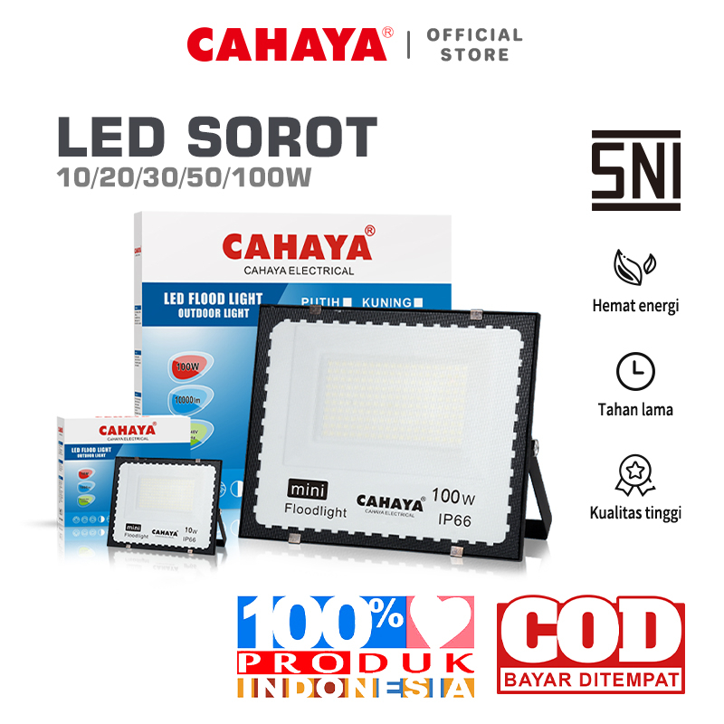 Jual CAHAYA – Lampu Sorot Tipis LED Flood Light Outdoor Light 10/20/30/50/100 Watt Warna Putih ...