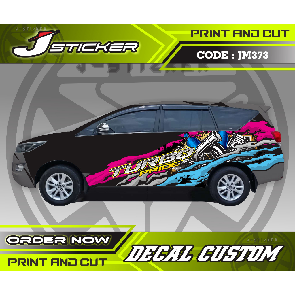 Jual sticker print decal racing thailook mobil innova pajero fortuner ...