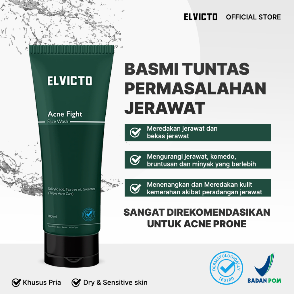 Jual ELVICTO ACNE FIGHT FACE WASH | Shopee Indonesia
